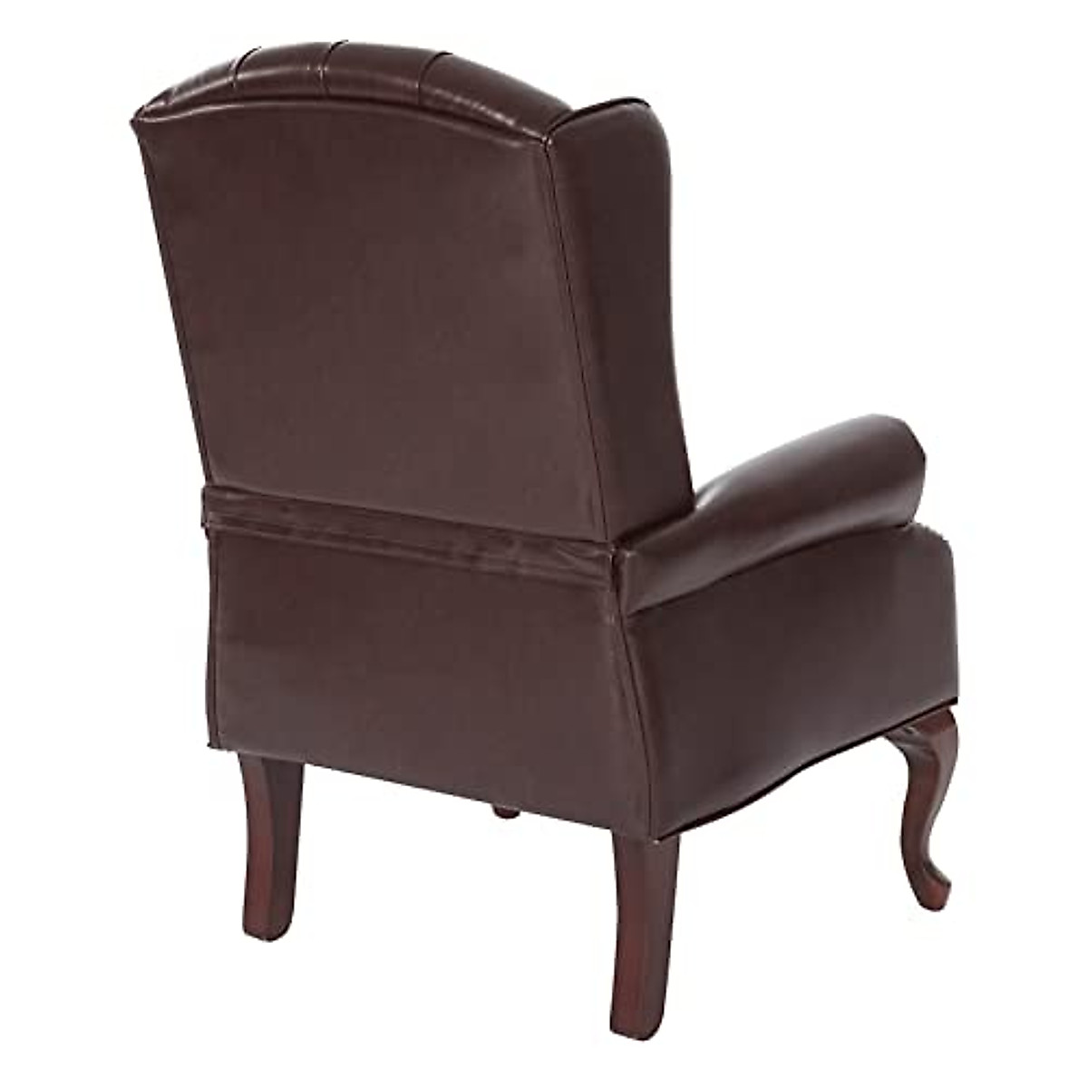 Office Star TEX Traditional Queen Anne Style Chair with Thick Padded Seat and Lumbar Support Back with Royal Cherry Finish Wood Legs, Jamestown Oxblood Vinyl