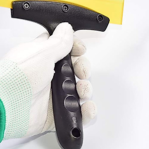 AHCHAY Car Window Rubber Squeegee, 5.5-inch Hard Water Blade Scraper for Mirror, Vinyl Wrap, Tint, Glass, Bathroom, Shower, Yellow