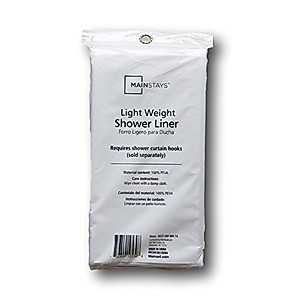 Mainstay Light Weight PEVA Shower Curtain Liner - 70 x 71 - White