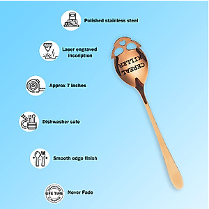Seyal® Cereal Killer Engraved Skull Spoon (Rose) Gold
