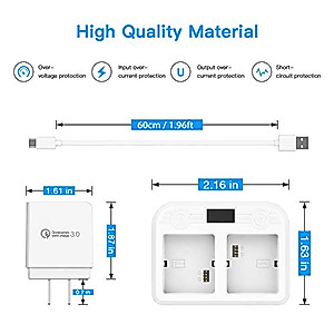 HOLACA Battery Charger Station Compatible with Arlo Ultra/Ultra 2 Arlo Pro 3 and Pro 3 Pro 4 Floodlight Camera - Dual Charging Station (2 Ports)(LED Display) - Charger for Arlo Battery Only