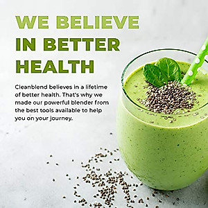 Cleanblend Ultra Blender, Low Profile Blender for Shakes and Smoothies - 40oz Compact Countertop Smoothie Blender/Maler - 8-Blade Stainless Steel, 1,000 Watt Motor, BPA-Free Tamper Wand Included