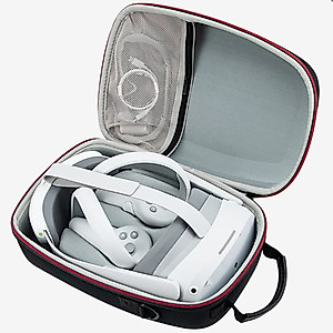 JOYSOG Hard Carrying Case for Pico 4/4 pro VR Gaming Headset and Touch Controller Gear Accessories, Crossbody Travel Bag All in One VR Gaming Portable Storage Case (Black)