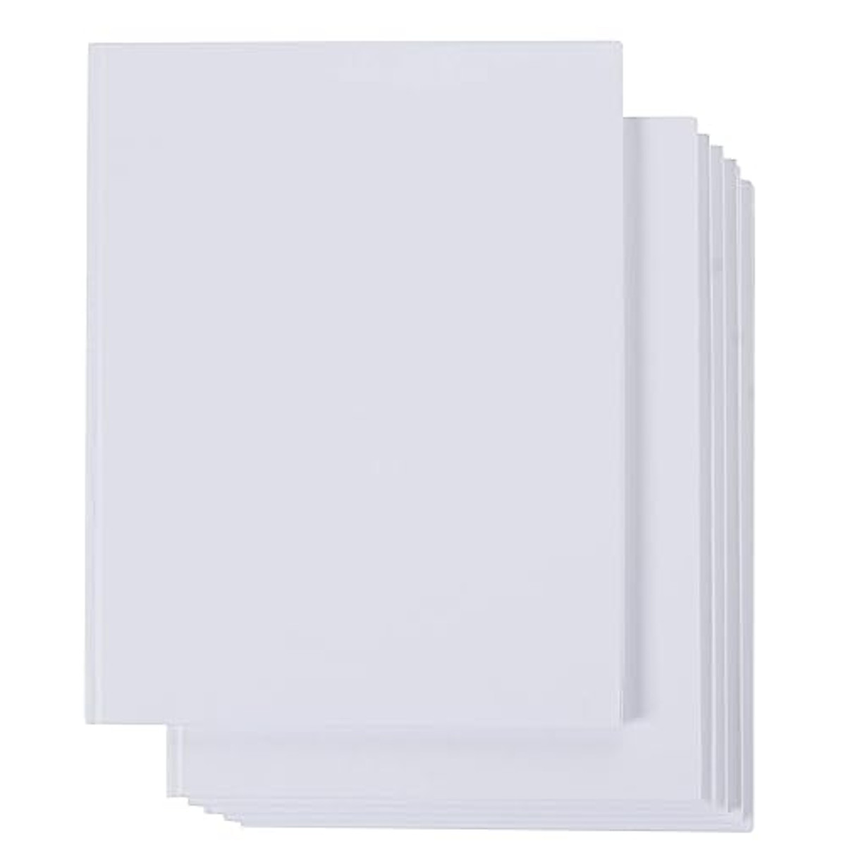 6 Pack White Hardcover Blank Book, 8.5x11 Unlined Journals for Students, Kids, Story Writing (18 Sheets/36 Pages)