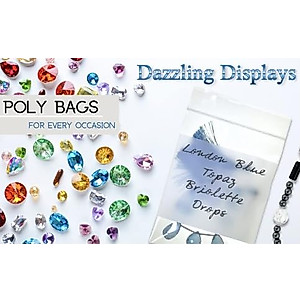 Dazzling Displays Small Plastic Bags - 100 Pack of 2 Mil, 2 x 2 Inch Resealable Self-Locking Jewelry Bags, Ideal Small Bags for Organizing & Storage