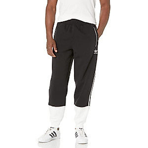 adidas Originals Men's Fleece Superstar Track Pants, Black/White, Large