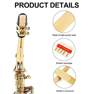 Sovvid 10 Pack Professional Alto Saxophone Reeds with Plastic Box, Strength 2.5 Alto Sax Reeds, Laser Engraved Marking & Thinner Reed Tip for Easy of Play, Traditional Reeds for Saxophone Alto