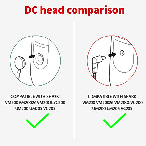 MEROM Charger for Shark VACMOP Vacuum Mop - Charger for Shark Cordless Hard Floor Vacuum Mop Replacement VM252C VM251 QM250 VM200 VM200C VC200 UM205 Magnetic Charger Power Cord