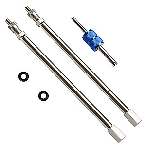 6 Inch Dually Valve Stem Extenders,Set of 2Pcs,Heavey Duty,150mm Straight Metal Dual Wheel Valve Stem Extensions for Truck Tires, RV Tires, Motorhome, Coach, Pickup, Motorcycle, Bike, Trailer