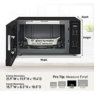 Panasonic NN-SN75LB 1.6 cu.ft Cyclonic Inverter Countertop Microwave Oven 1250Watt Power with Genius Sensor Cooking, cft, Black