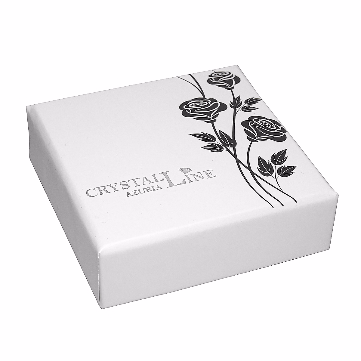 Crystalline Azuria White Zirconia Crystals Cube Set Pendant Necklace 18 inches Dangle Earrings 18K White Gold Plated