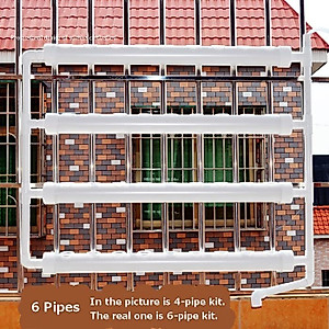 INTBUYING Wall-Mounted PVC Hydroponics Growing System 54 Plant Sites 6 Pipes Hydroponic Grow Kit Garden System Vegetable Tool with Pump
