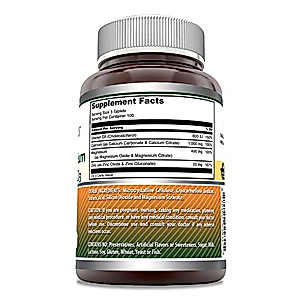 Amazing Formulas Calcium Magnesium Zinc D3 - 300 Tablets Per Bottle Supplement (Calcium 1000mg - Magnesium 400mg - Zinc 25mg Plus Vitamin D3 600 IU - Per Serving of 3 Tablets)