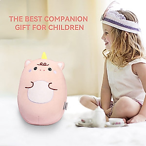 stocaggio Kids Travel Pillow - 2-in-1 Deformable Kids Neck Pillow for Traveling, Soft U-Shaped Pillow with Adorable Animal Design, Comfy Sleep and Play, Ideal for Airplanes and Cars - Pink Unicorn