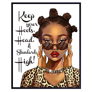 Black women Inspirational Wall Art & Decor - African Americans Inspiration Motivational poster - Black Art - African American Wall Art - Black Girl Magic - Positive Quotes Wall Decor Poster - UNFRAMED