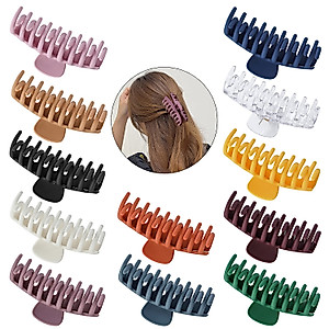12 Pack Hair Clips for Woman Thick Hair 4in,Non-slip Matte Big Claw Clips For Thick and Thin Hair ,Large Strong Hold Hair Claw Clips For Women Hair Accessories for Women Banana Jaw Clips for Hair