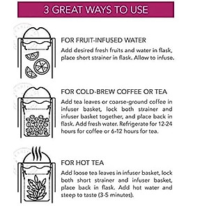 ECO Friendly Bamboo Tumbler - Tea Infuser and Strainer | Water Coffee and Tea Bottle | Stainless Steel Thermos | Vacuum Insulated Travel Tea Gift | Biodegradable | By GreenRO ANZ