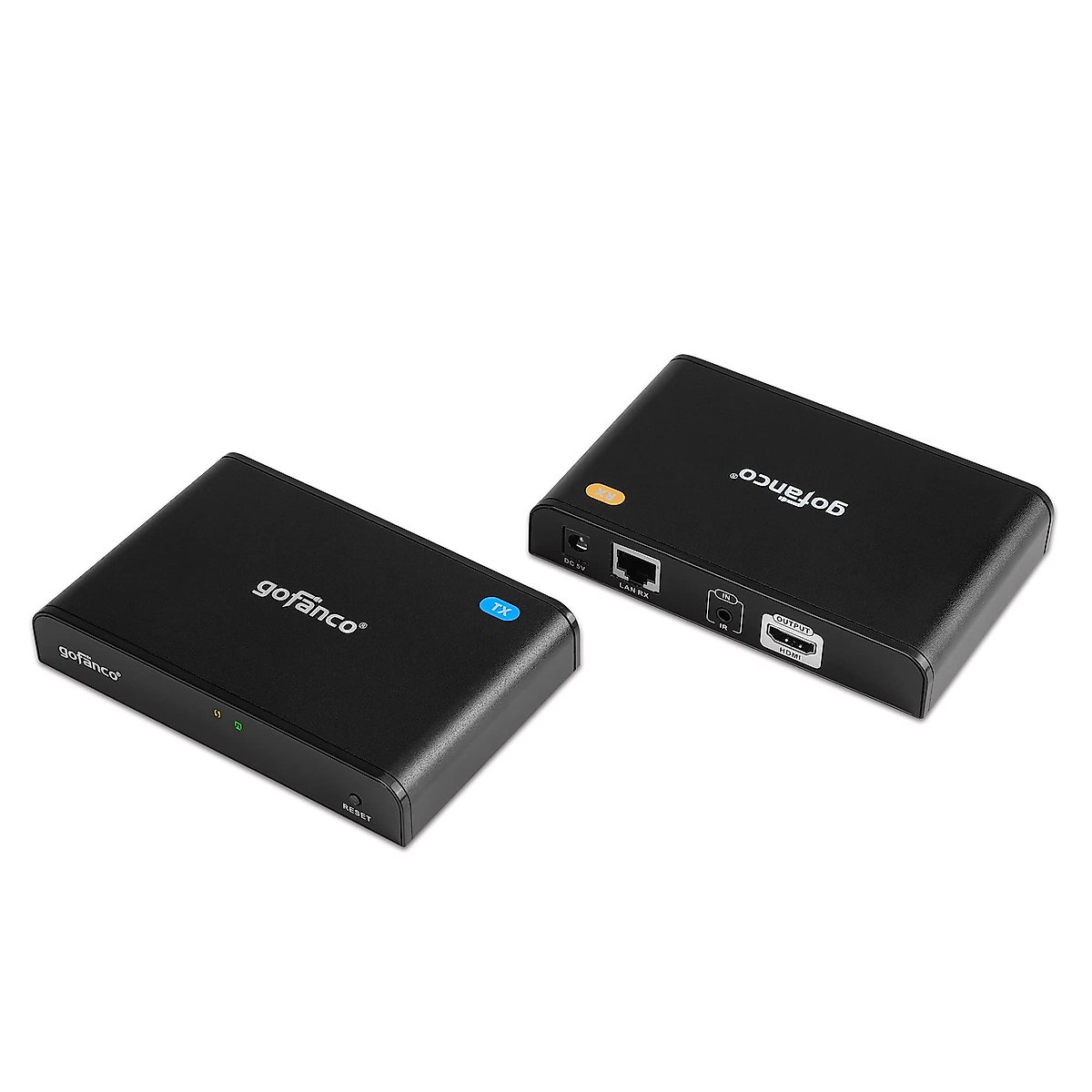 gofanco 1080p HDMI Extender Over IP Kit - 395ft/120m, 1-to-1 Over CAT5e/6, 1-to-Many Over 1G Gigabit Ethernet Switch, Network LAN, VLAN, Scalable, Loopout, IR Extension (Part# HDBitTPRO, New v2.0)