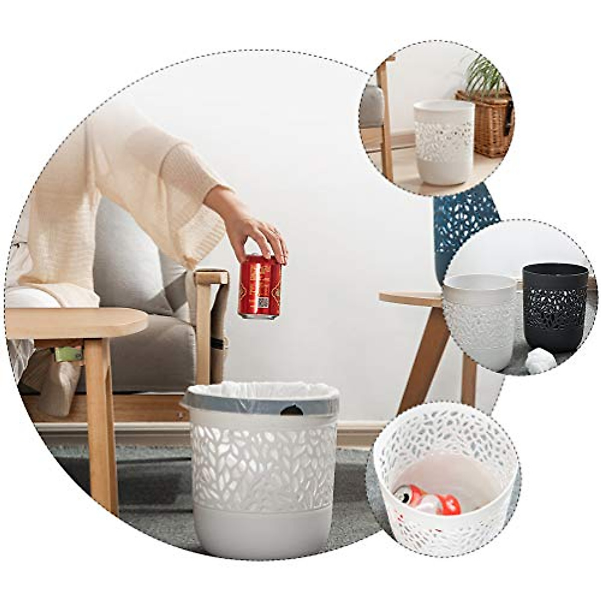 Office Garbage Cans Waste Container 1 pcs Waste Paper Bin 16L Trash Bin Waste Basket Garbage Simple Waste Containe for Bathroom Bedroom Office Kitchen Waste Basket Garbage Container