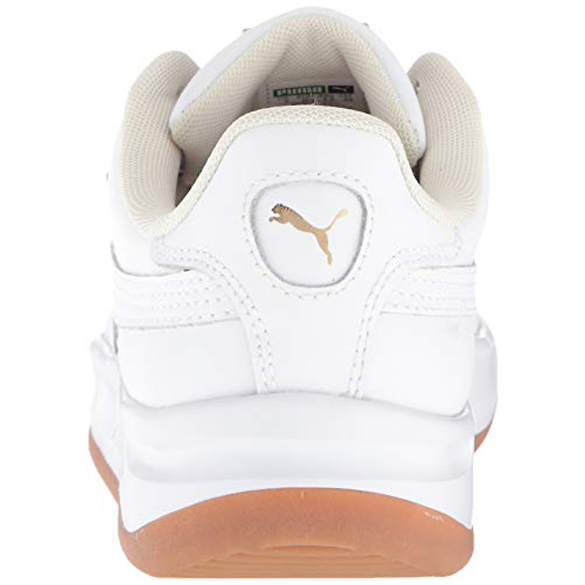 PUMA Women's CALI EXOTIC Sneaker, Whisper White-Puma White-Puma Team Gold, 7
