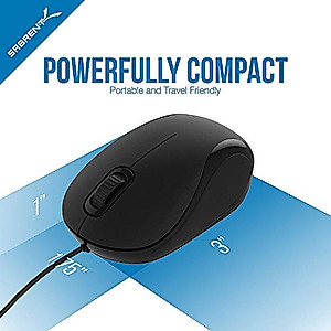 SABRENT Mini Travel USB Optical Mouse with Retractable Cable (MS-OPMN)