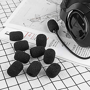 Geekria Headset Microphone Windscreen Foam Cover Mic Covers Mini Lapel Windscreen Mini Microphone Windscreen Inner Hole Diameter 8MM (10 Pack)
