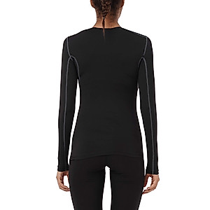 NELEUS Women's 3 Pack Dry Fit Athletic Compression Long Sleeve T Shirt,Black,Grey,White,3XL