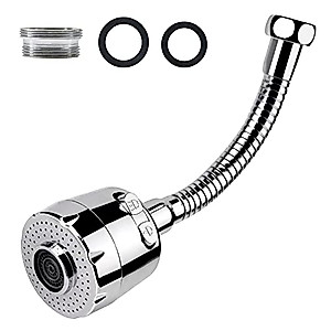 Kitchen Faucet Extender Movable 360° Rotatable Anti-Splash Water Saving Faucet Aerator, 2 Modes Adjustable Sink Sprayer, Kitchen Faucet Head Replacement, Bathroom Faucet, Polished Chrome