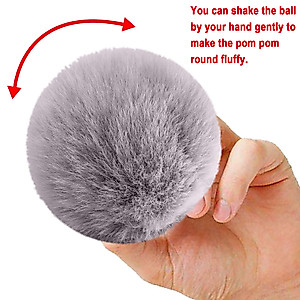 BQTQ 26 Pieces Faux Rabbit Fur Pom Pom Keychain Fluffy Balls Pom Pom with Elastic Loop for Hats Keychains Scarves Gloves Bags Accessories(13 Soft Colors, 2 Pcs Each Color)