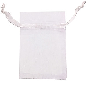 ATCG 100pcs 8x12 Inches Large Drawstring Organza Bags Decoration Festival Wedding Party Favor Gift Candy Toys Pouches (White)