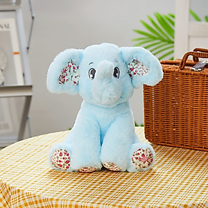 BSTAOFY Light up Elephant Soft Plush Toy Cozy Floppy LED Stuffed Animals Lullabies Nightlight Bedtime for Kids Birthday Valentines for Toddlers 12‘’
