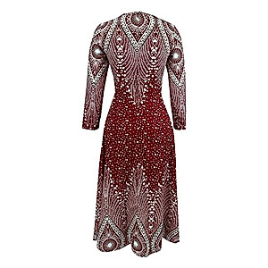 High Waist Smocked Flowy Tiered Mixi Dress Tiered Floral Flare Dress V-Neck Flowy Party Long Maxi Dress Hot Pink