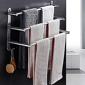 Towel Racks Towel Rack Simple Towel Shelf, Towel Shelf Towel Rack 304 Stainless Steel Towel Storage Holder Smooth Rounded Corner Wall Mounted Bath Towel Rail Bar for Bathroom Kitchen/80cm Bath Towel S