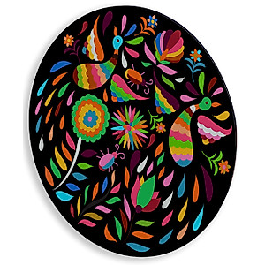 HASTA LA RAIZ | Mexican Handmade Cheese Board covered with resin. Ideal for Charcuterie Platter & Serving Tray. Model: Multicolored Tenango.