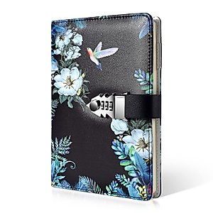 Diary with Lock for Adults, Lock Journal Combination Lock Writing Travel Diary A5 Journal Notebook (Atyle C)
