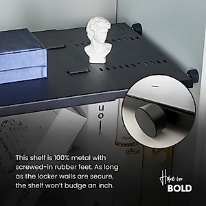 Adjustable Locker Shelf Organizer with Locker Drawer - Locker Organizer Drawers - Metal Locker with Sliding Drawers Cabinet Sliding Basket - Under Cabinet Drawer Perfect for Gym, School, Work (METAL)