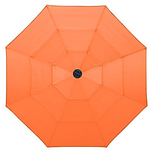 ABCCANOPY Solar Led Patio Umbrellas 3-Tiers 9FT (Orange)