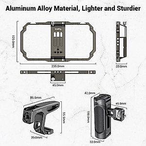SmallRig Universal Phone Video Rig Kit for iPhone 16 15 14 13 12 Pro Max, Aluminum Handheld Phone Cage with Handles, Video Stabilizer Rig for Vlog Videography Live Streaming