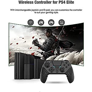 【April 2023 Newly Updated Version】 TJPD Wireless Game Set with 3 programmable Back Buttons and 1 Sensitivity Control Back Button (Black)