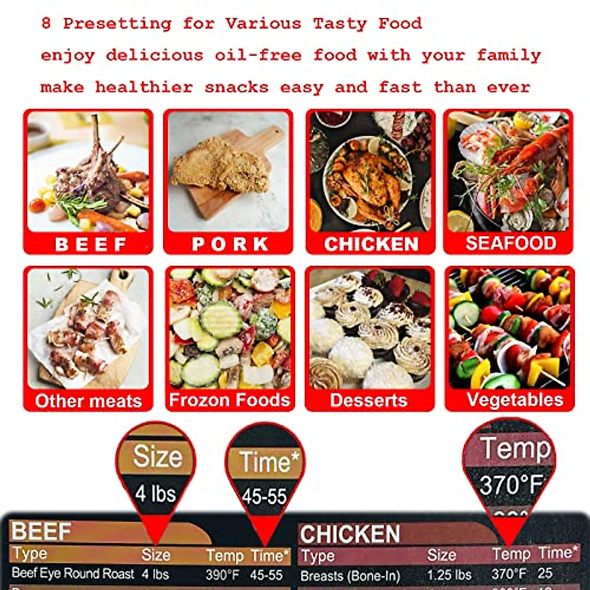 KINLYBO Air Fryer Silicone Pot and Magnetic Cheat Sheet Set for Ninja Foodi Dual, Reusable Silicone Air fryer Liner Baking Tray Basket, Air Fryer Accessories Cook Times