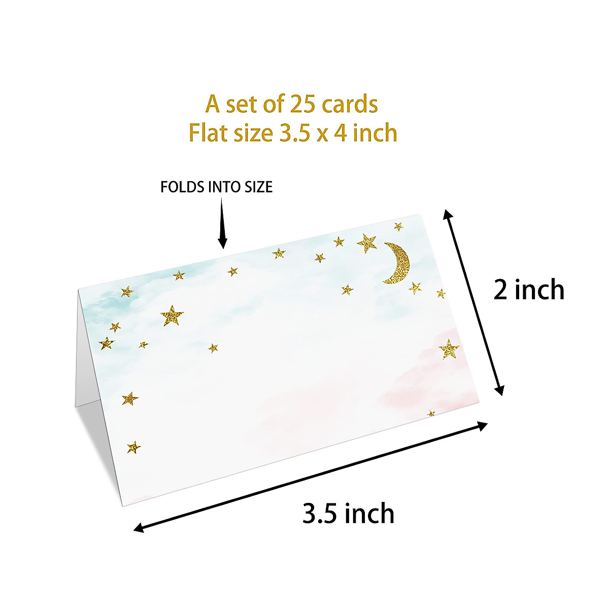 Little Star Place Cards Tent Style Cards – 25 Cards per Pack – Little Star Party Supplies Decorations – Shower Party Favors Birthday Party(TAIKA-010)