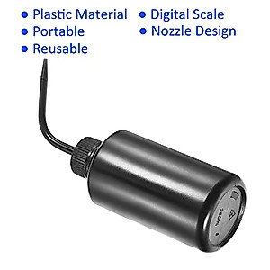 M METERXITY 2 Pack Squeeze Bottle - Plant Watering Wash Bottles Bent Tip Mouth, Apply to Indoor/Outdoor/Garden (250ml Black)