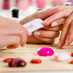 150 Pieces 100/180 Grit Nail Files Double Sided Emery Boards Washable Reusable Nail Buffers Manicure Tools for Natural Acrylic Toenails Home and Salon Use