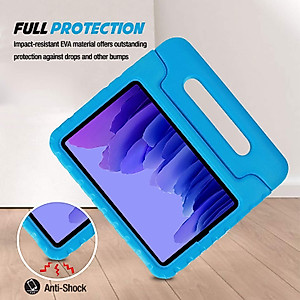 ProCase Kids Case for Galaxy Tab A7 10.4 2020 (T500 T503 T505 T507), Shock Proof Convertible Handle Stand Cover Lightweight Kids Friendly Protective Case for 10.4 inch Galaxy Tab A7 -Blue