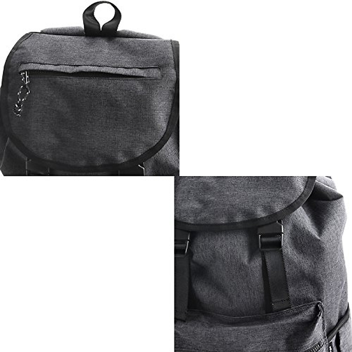 Korea Fashion Men's Daily School Backpack Travel Sport Business Unisex Students (Dark Gray)