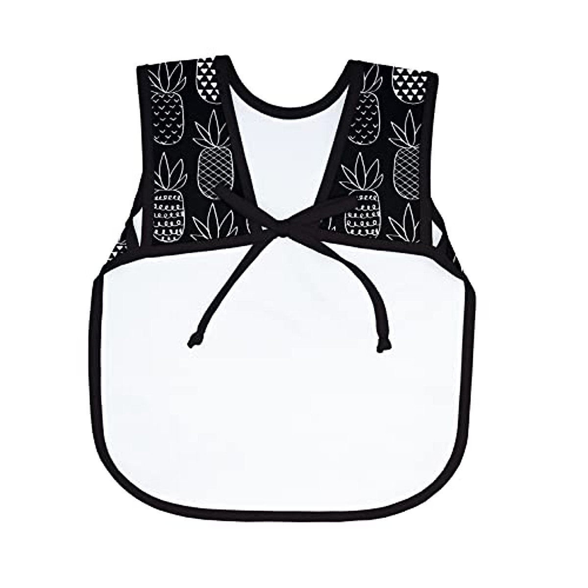 BapronBaby Pineapple Monochrome Bapron - Soft Waterproof Stain Resistant Bib - Machine Washable - 6m - 5yr - (Sz Baby/Toddler 6m-3T)