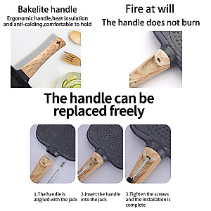 Egg Frying Pan, Pancake Pan Nonstick 3 Hole Frying Egg and Steak Pan Medical Stone Cooker For Breakfast, Suitable For Gas Stove & Induction Cooker (3)