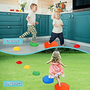 Premkid Stepping Stones for Kids, Set of 5 Pcs Balance Beam for Promote Coordination, Kids Outdoor Play Equipment, Indoor & Outdoor Toddler Sensory Toys, Obstacle Course for Kids Ages 3 Years and Up