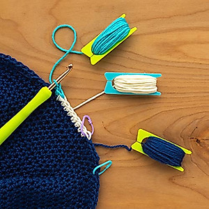 Boye Light and Medium Weight Yarn Bobbins for Knitting and Crochet, 2.625" Long, Cool Blue and Green 7 Piece