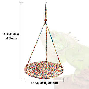 Oooct Reptile Hammock Swing Hanging Bed, Cute Lizard Swing Toy, Cotton Lizard Bed, Reptile Summer Bed for Bearded Dragon Leopard Gecko Lizard Birds Parrots (Colorful)